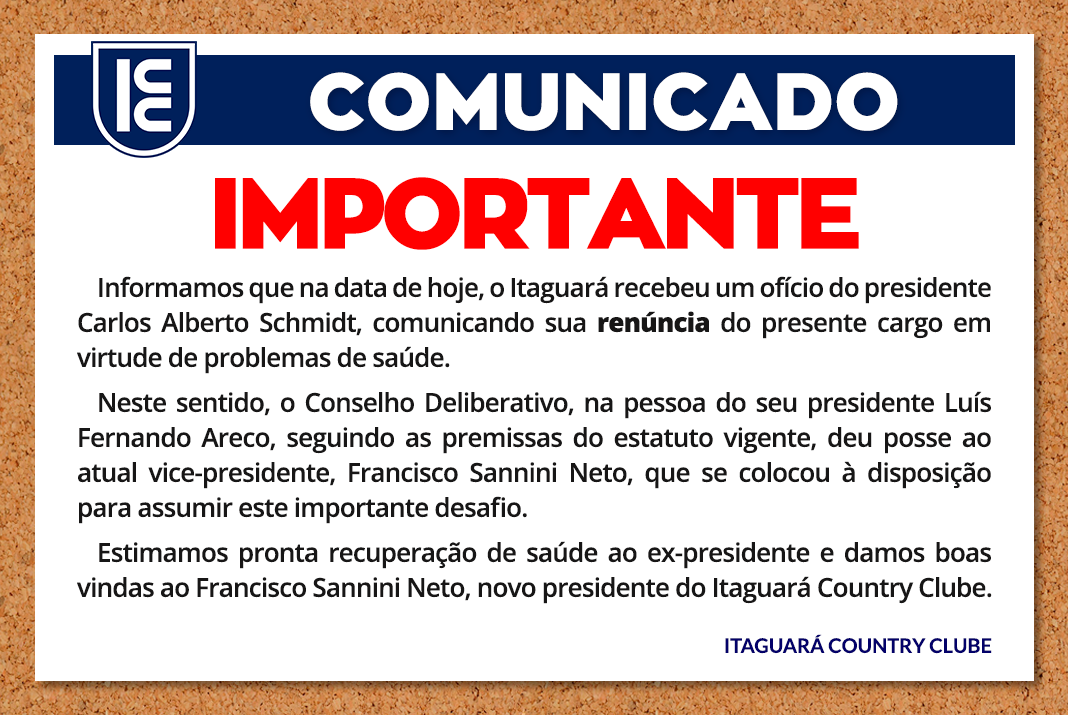 Comunicado Importante - Itaguará Country Clube